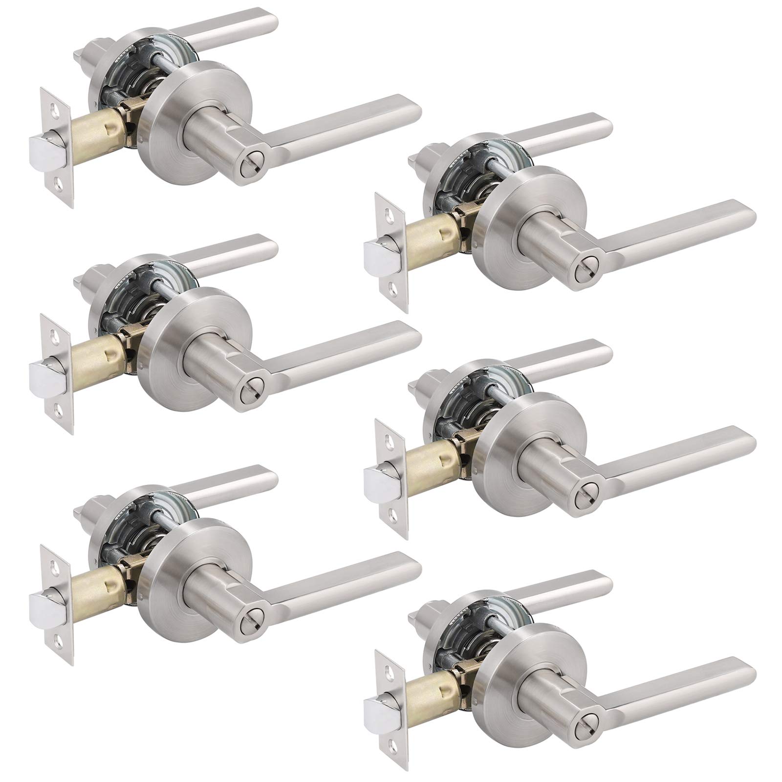 Flat Interior Door Handless Privacy Levers,for Bedroom Bathroom,Turn ...