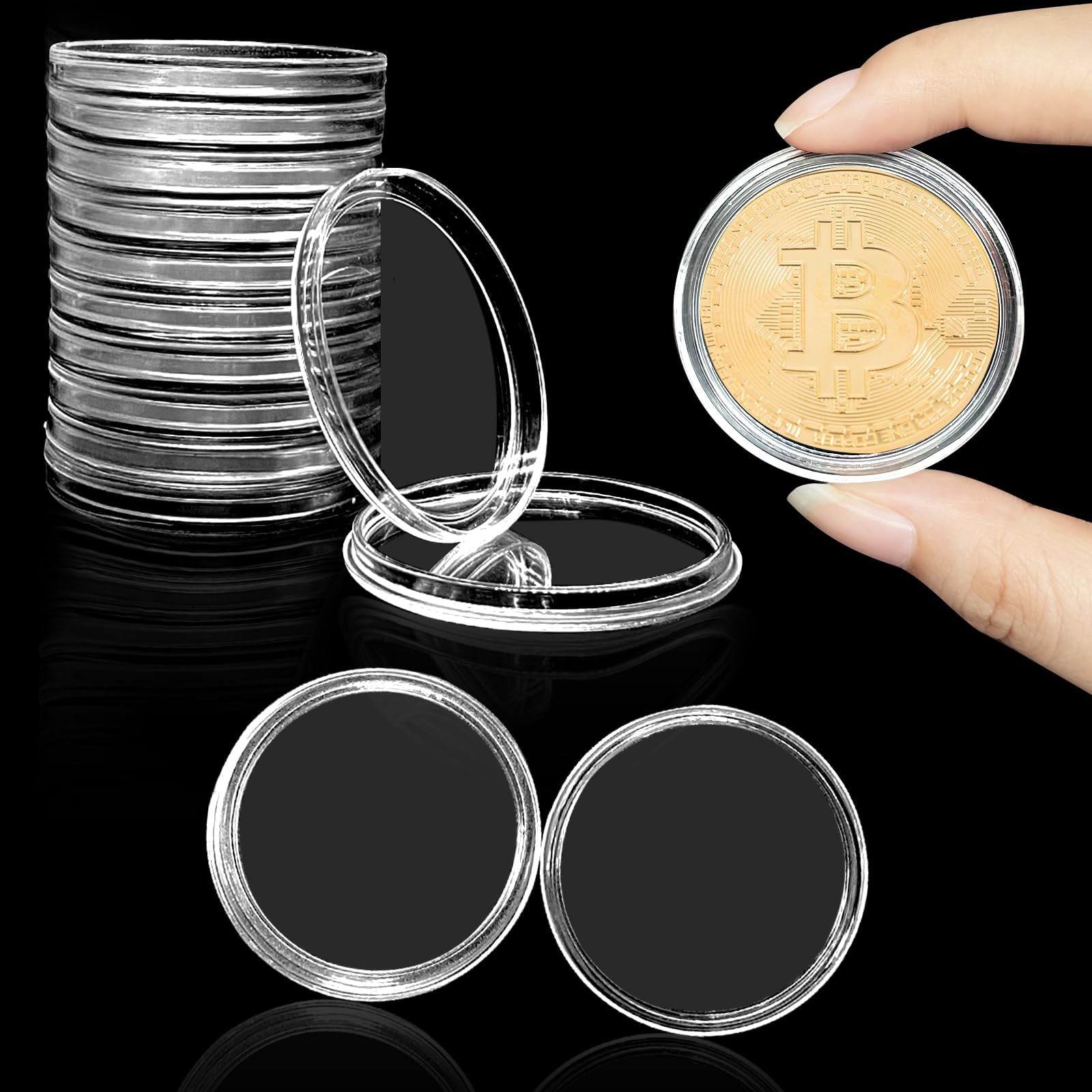 Amazon.com : BLMHTWO 10 Pieces Coin Holder Coin Case Silver Rounds Coin ...