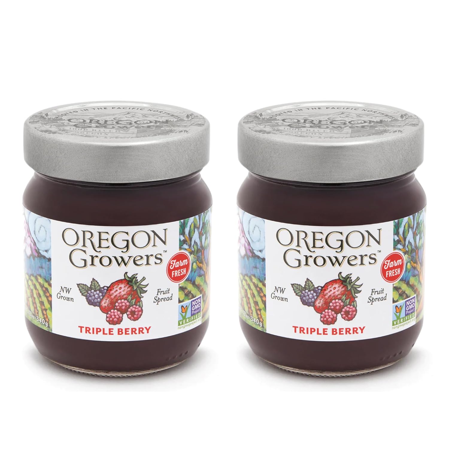 Amazon.com: Oregon Growers Triple Berry Jam - Blackberry, Raspberry ...