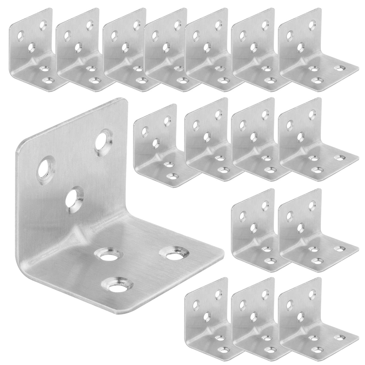 64Pcs Stainless Steel Corner Brace, 1.5”x1.2” Small Corner Brackets ...