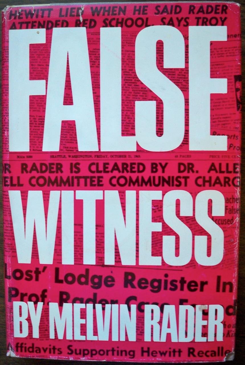 False Witness: RADER (Melvin): Amazon.com: Books
