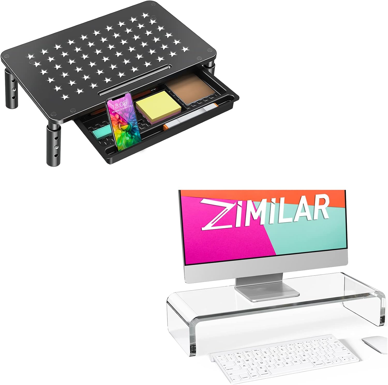 Amazon.com: Zimilar Monitor Stand Riser with Drawer - 3 Height ...