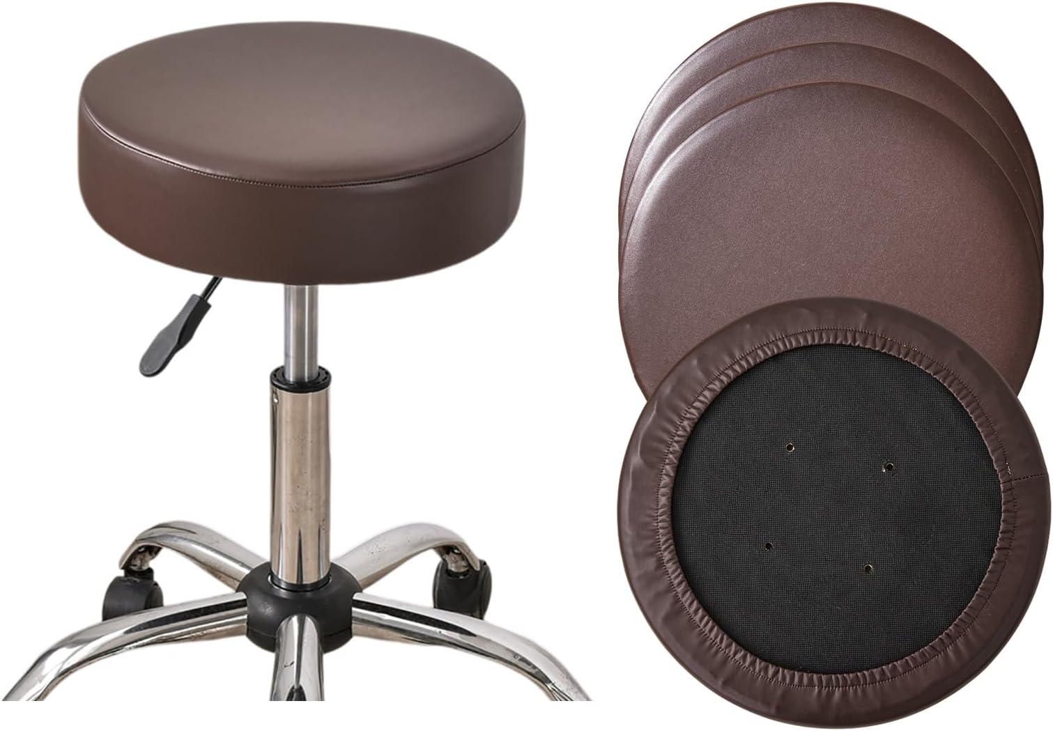 Amazon.com: ALoveTree 2PC 16in Round Bar Stool Cover Watedrproof Faux ...