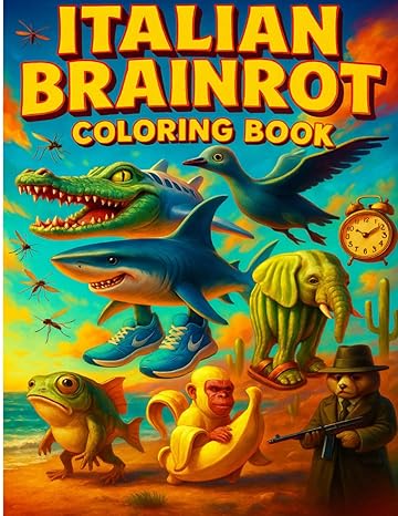 Italian Brainrot Coloring Book (BRAINROT MEMES): Lingini, Mr Miyaki ...