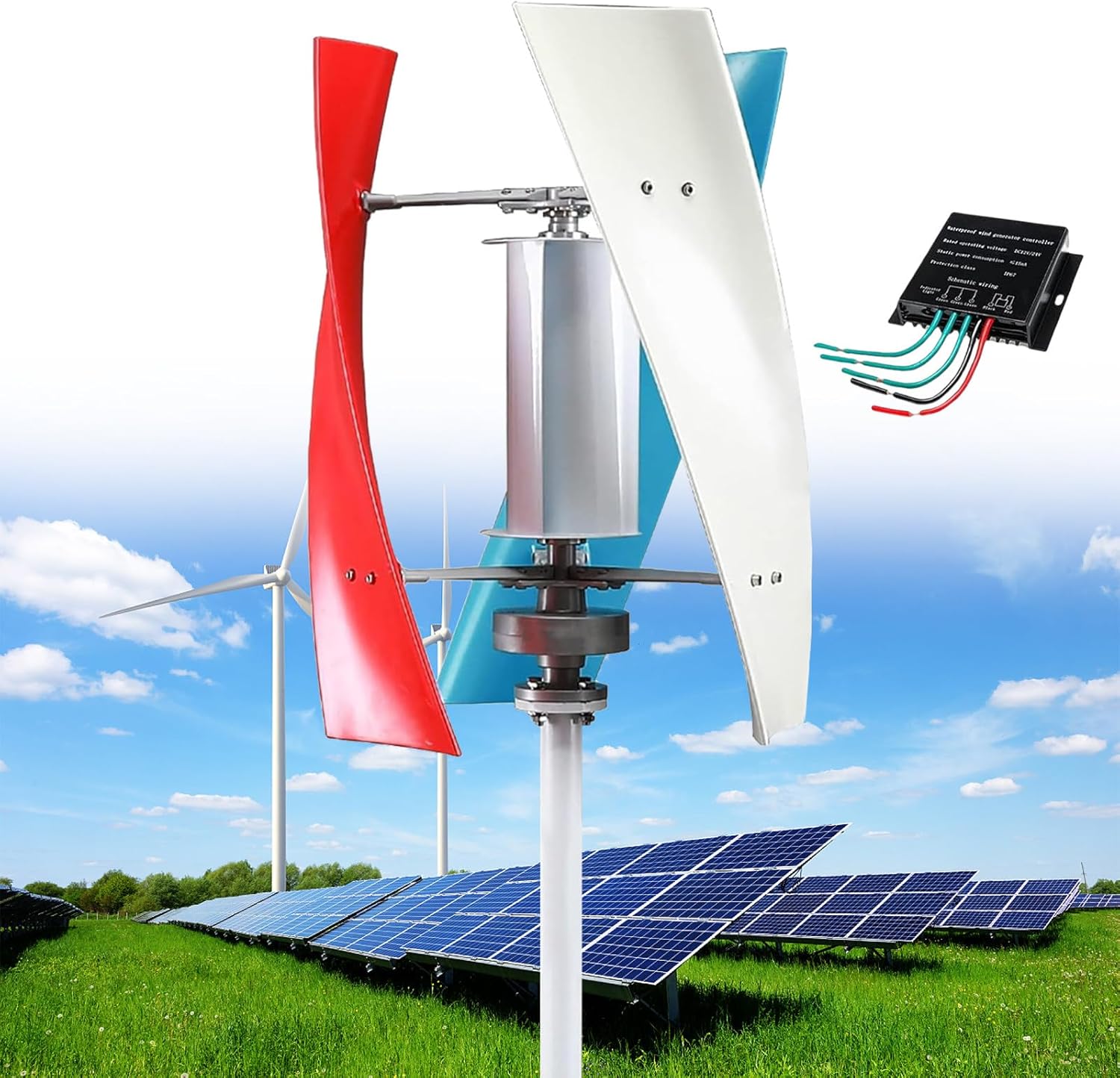 Amazon.com: SAIYERUS Wind Turbine Generator Kit, 12000W Portable ...