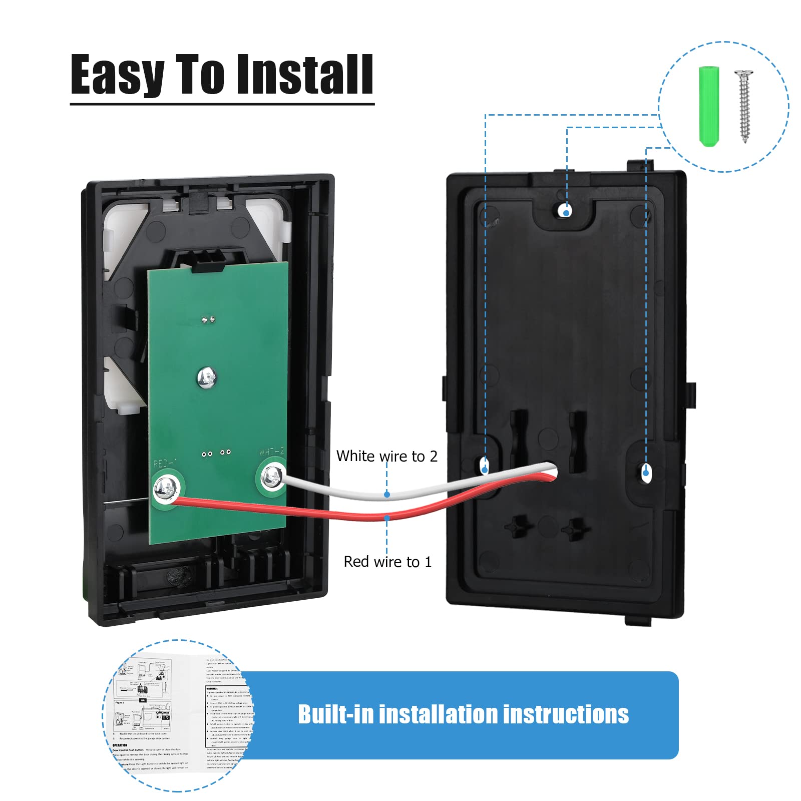 Push Button Plate Wall Garage Door One Button Garage Door Wireless