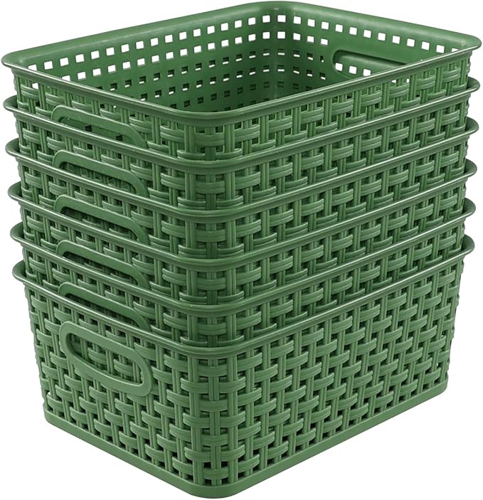 Mayish Plastic Weave Basket, Plastic Woven Cupboard Storage Baskets ...