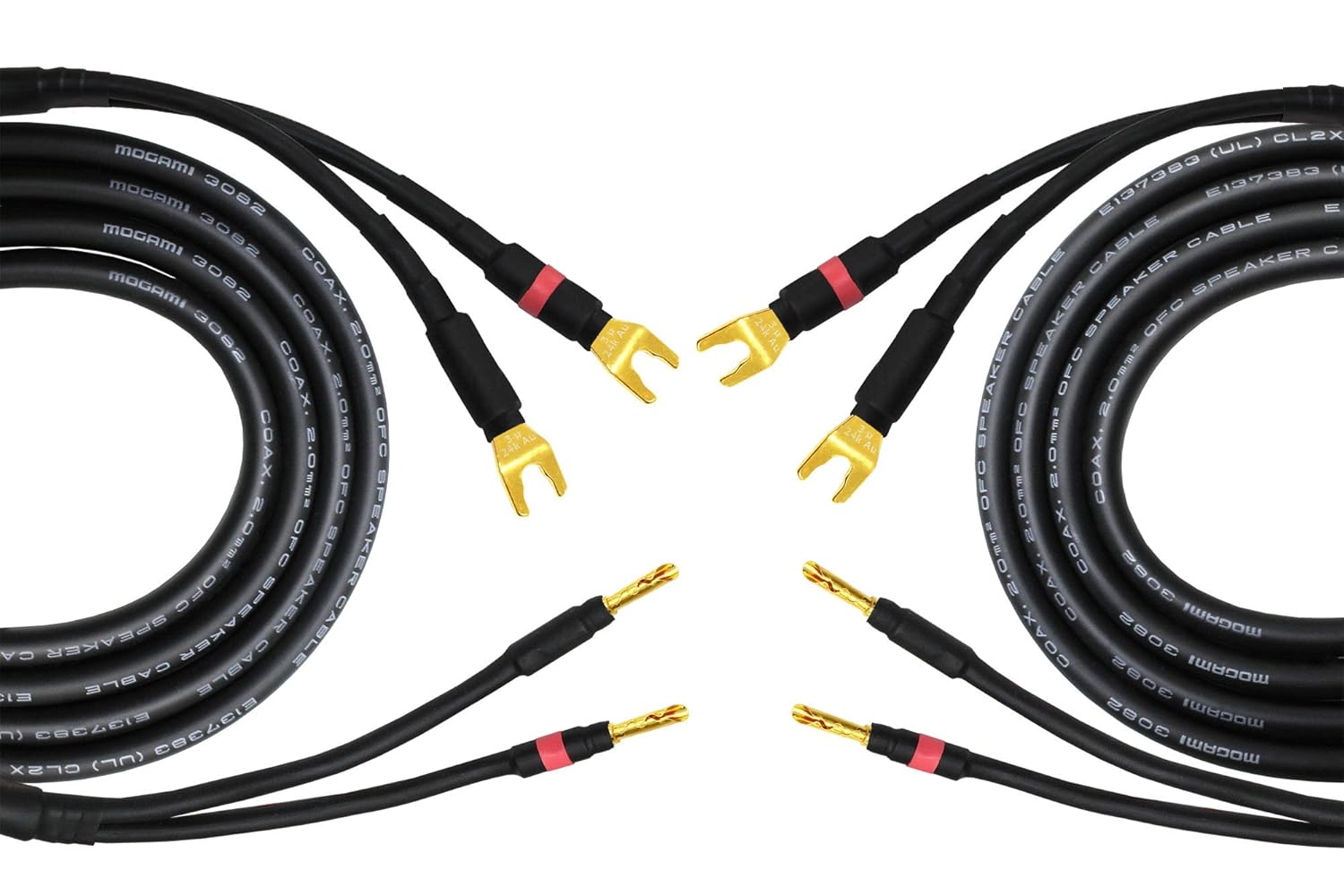 3 Meter Pair of Mogami 3082 Superflexible Coaxial 15 AWG Audiophile ...