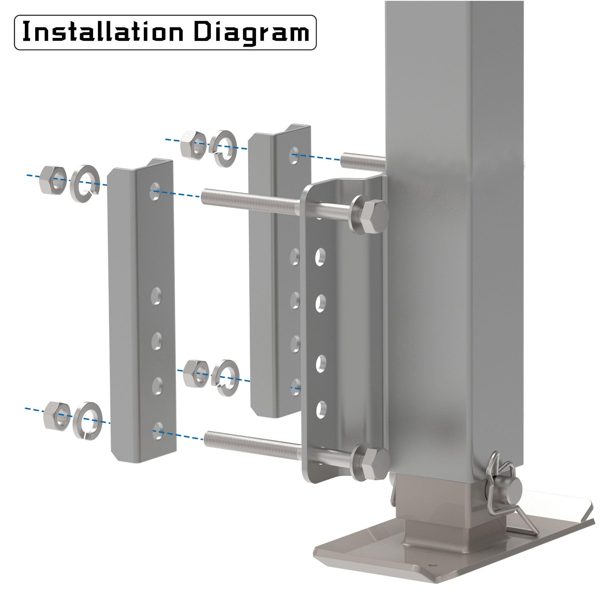 Snapklik.com : 2,500 Lbs Heavy Duty Trailer Jack, Fixed Mount Jack w ...