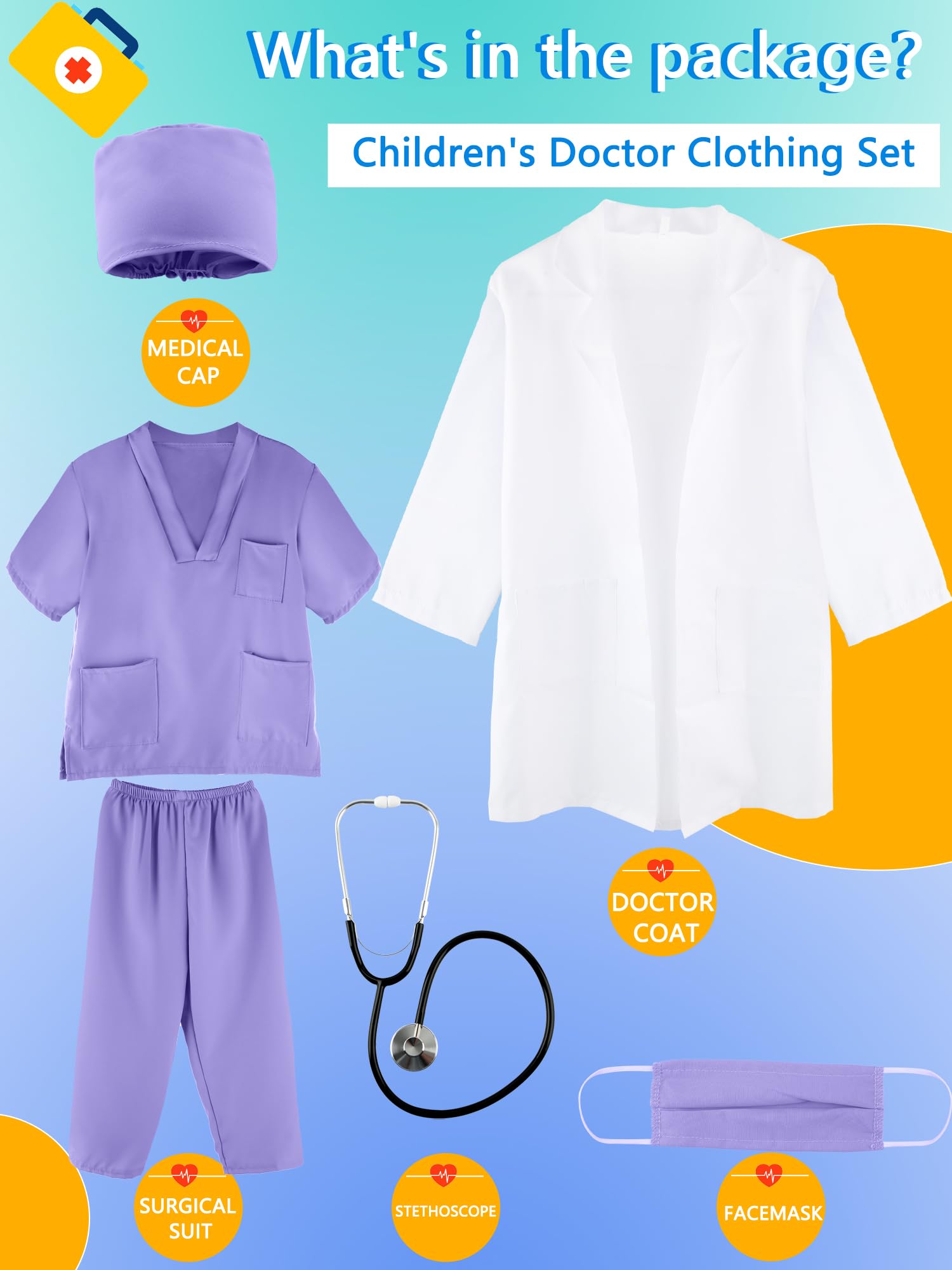 Puteraya Kids Doctor Costume Set Surgical Doctor Suit Kit Scientist ...