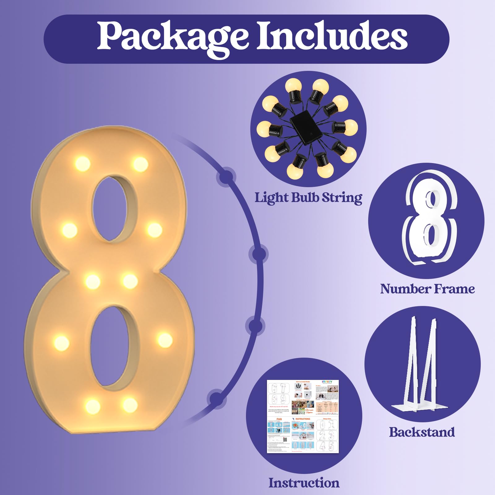 Snapklik.com : 4FT Marquee Light Up Numbers, Large Marquee Numbers For ...