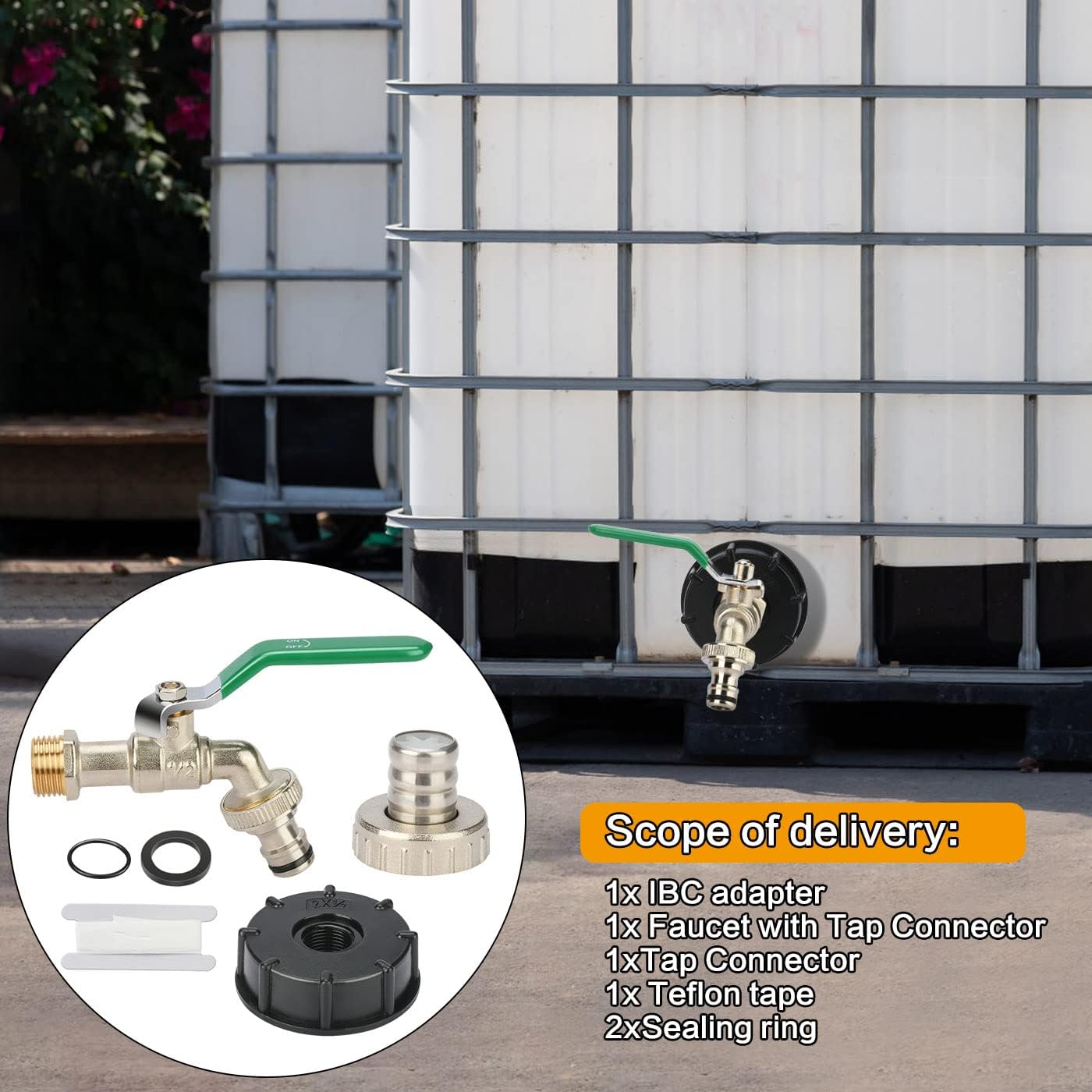 oumuik 1/2″ Brass IBC Tank Fittings – IBC Tank Adapter IBC Tank Valve ...