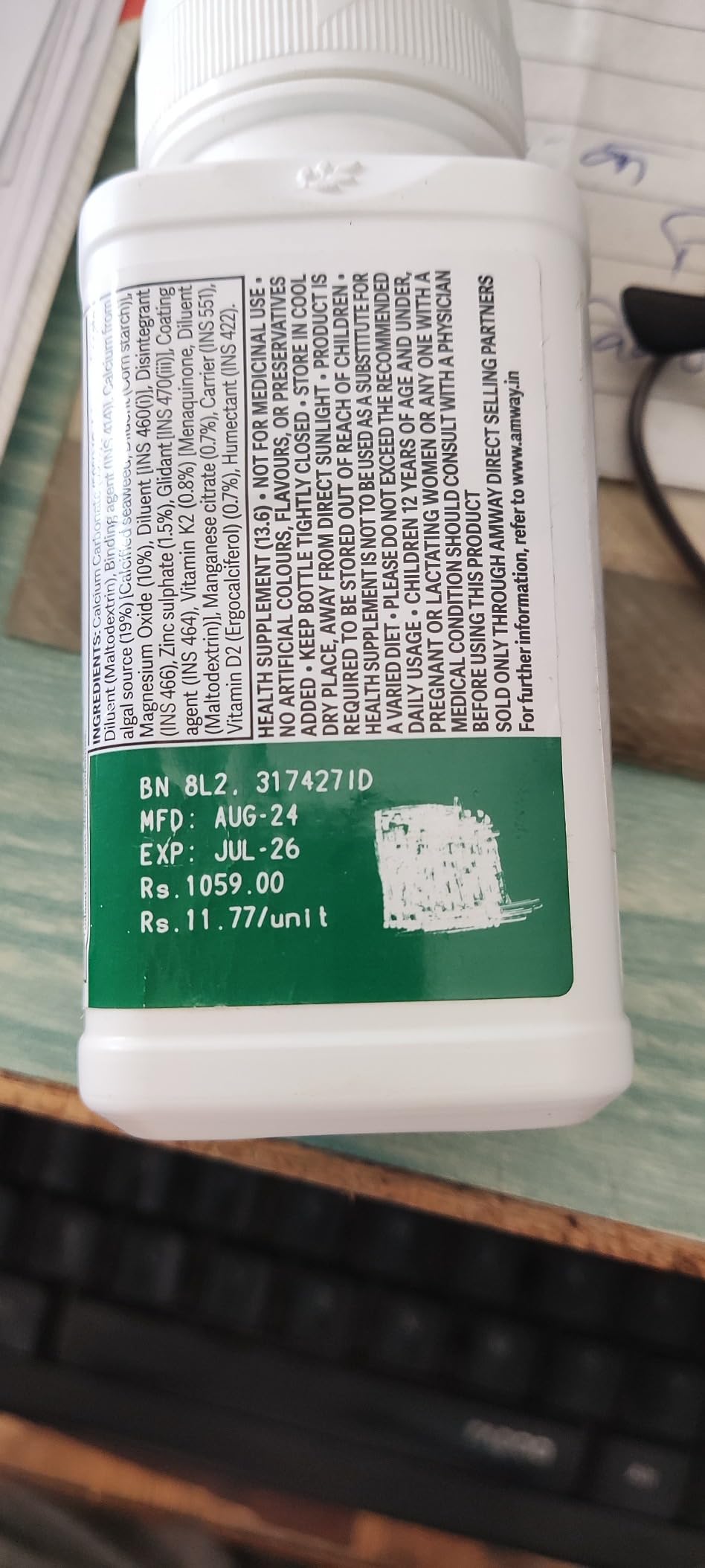 Buy Amway Nutrilite Cal Mag D K2 90 Tabs Online at Low Prices in India ...