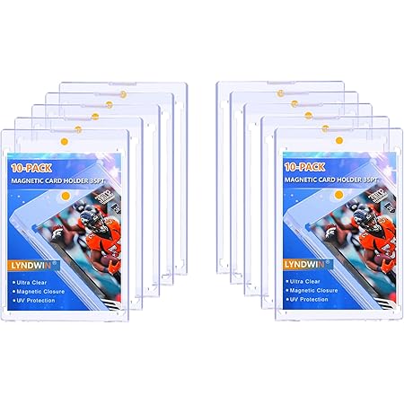 Magnetic Card Holder 35pt, 10 pcs Sammelkarten Hüllen mit Magnet Hartplastik Klar und Hoher UV ...