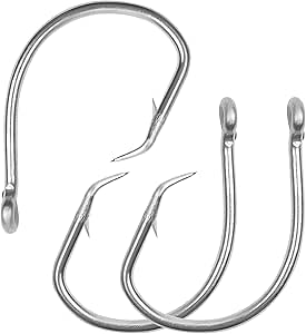 Amazon.com : Circle Hooks in-line Wide Gap Fishing Hooks for Saltwater ...