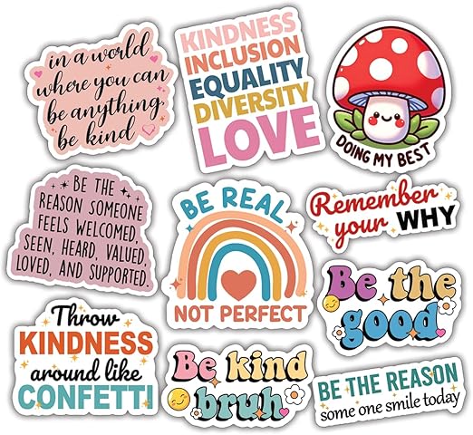 Amazon.com: (10pcs) Kindness Stickers Motivational Inspirational ...
