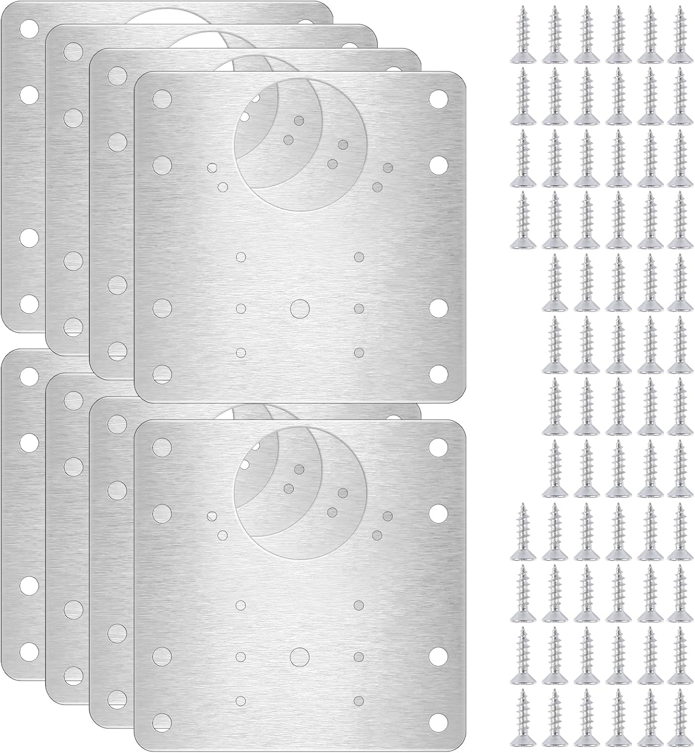 VABNEER 8 Pcs Hinge Repair Plate, Cabinet Hinge Repair Kit with Screws ...