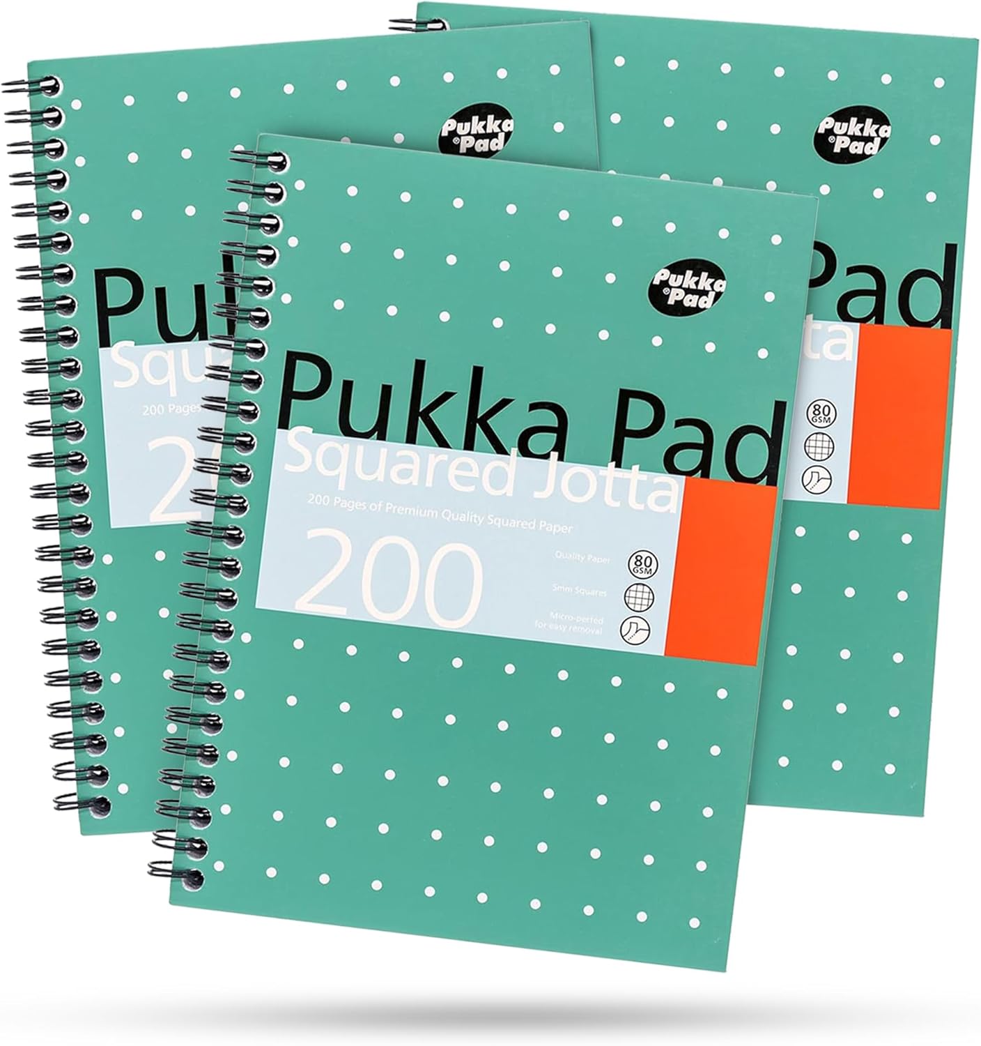 DLM Direct Pukka Pad A5 Squared Jotta Book 200 Pages Wirebound Notebook with 5mm Squares, 80GSM ...