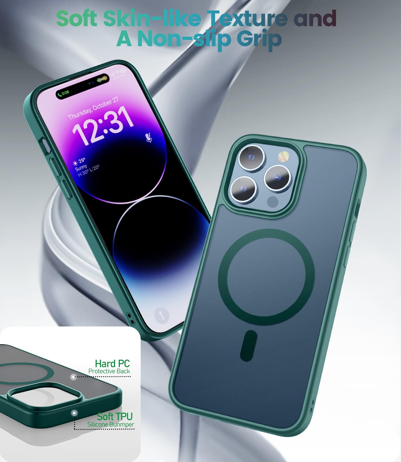 NANAPUNCH Magnetic Case for iPhone 15 Pro Max with MagSafe, [Strong ...