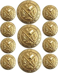 Amazon.com: Premium Gold Toned Metal, Royal Crest Buttons- MisterShop ...