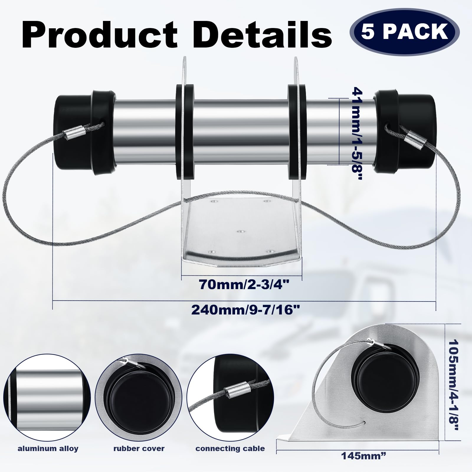 Snapklik.com : Datanly 5 Pcs Trailer Document Holder Aluminum 1-5/8"x9 ...