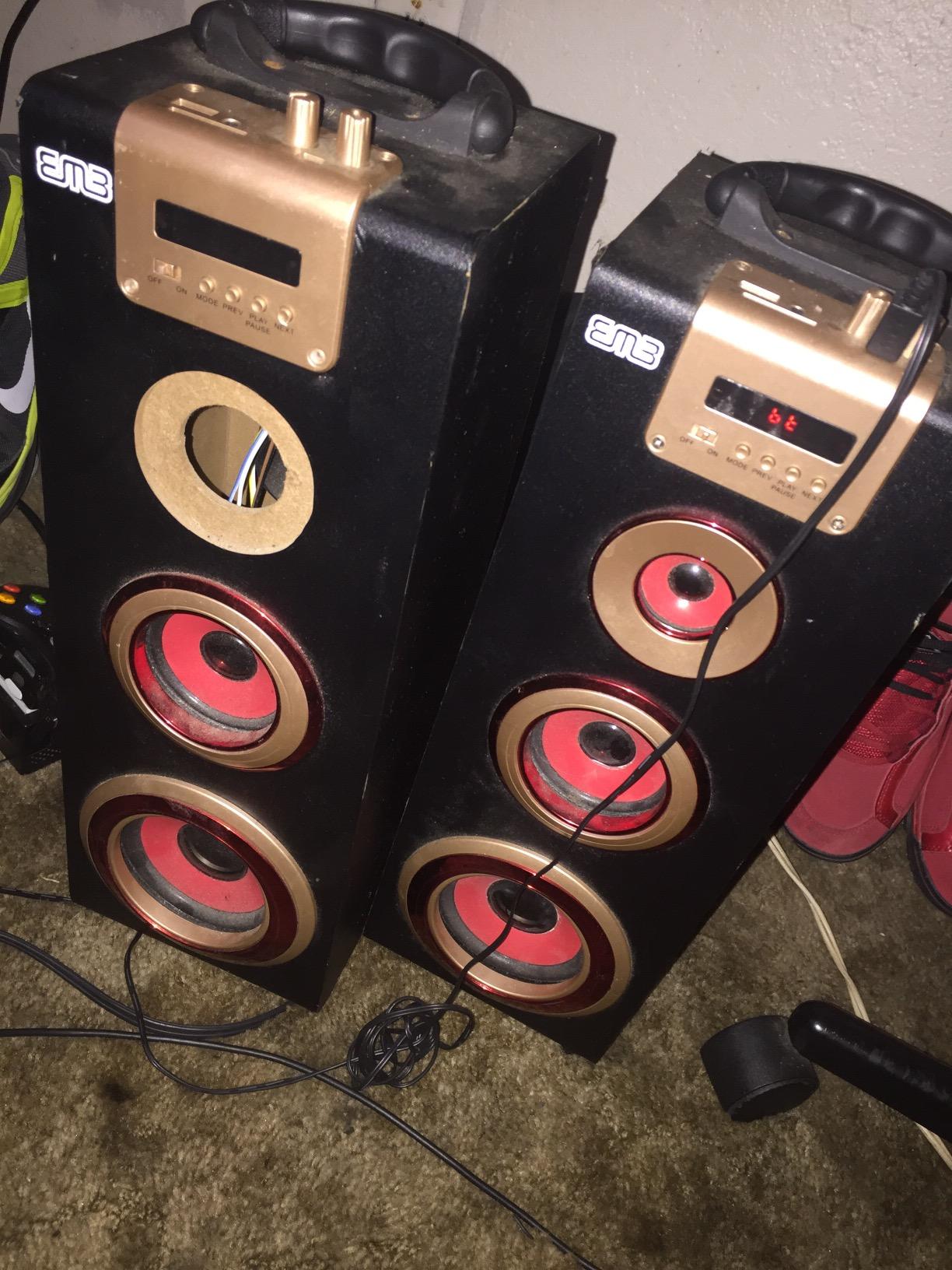 Amazon.com: EMB Rechargeable Portable Boombox Street Disco Stereo ...