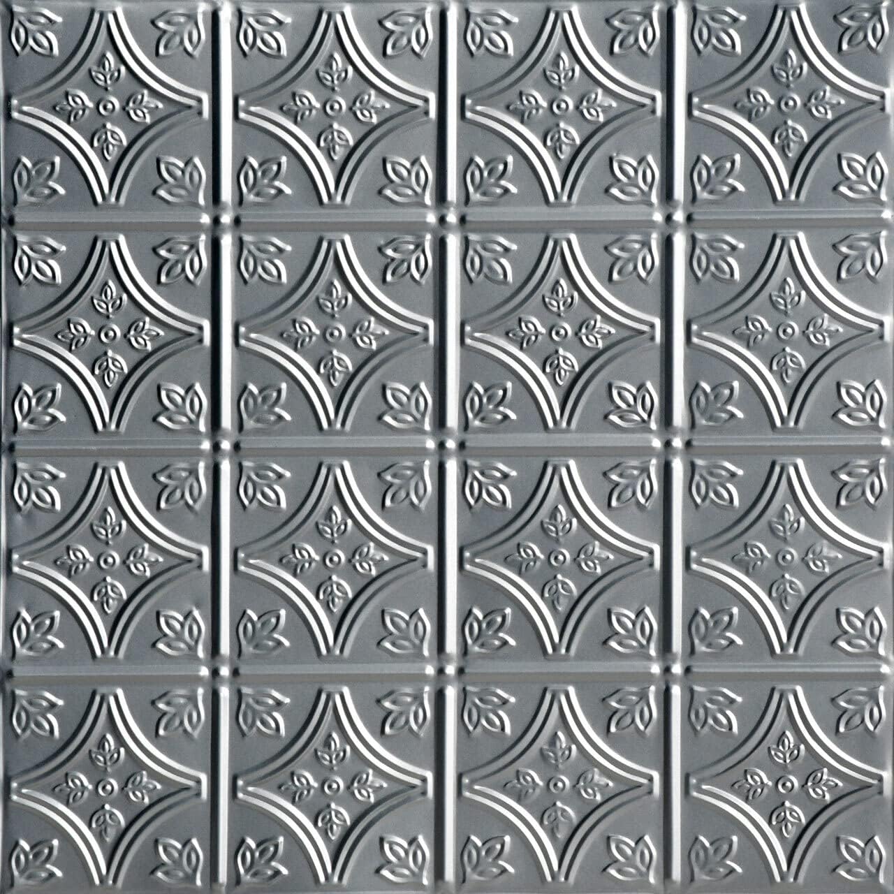 Shanko SK209-laq-24x24-N-6 Tiny Tiptoe Stamped Metal Nail-up Tin Ceiling Tile (24 sq. ft ...