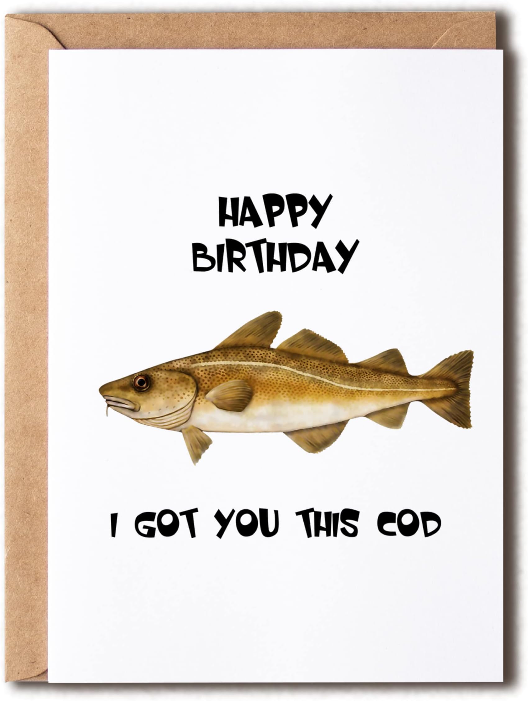Amazon.com : EdgarGifts I Got You This Cod - Happy Birthday Card ...