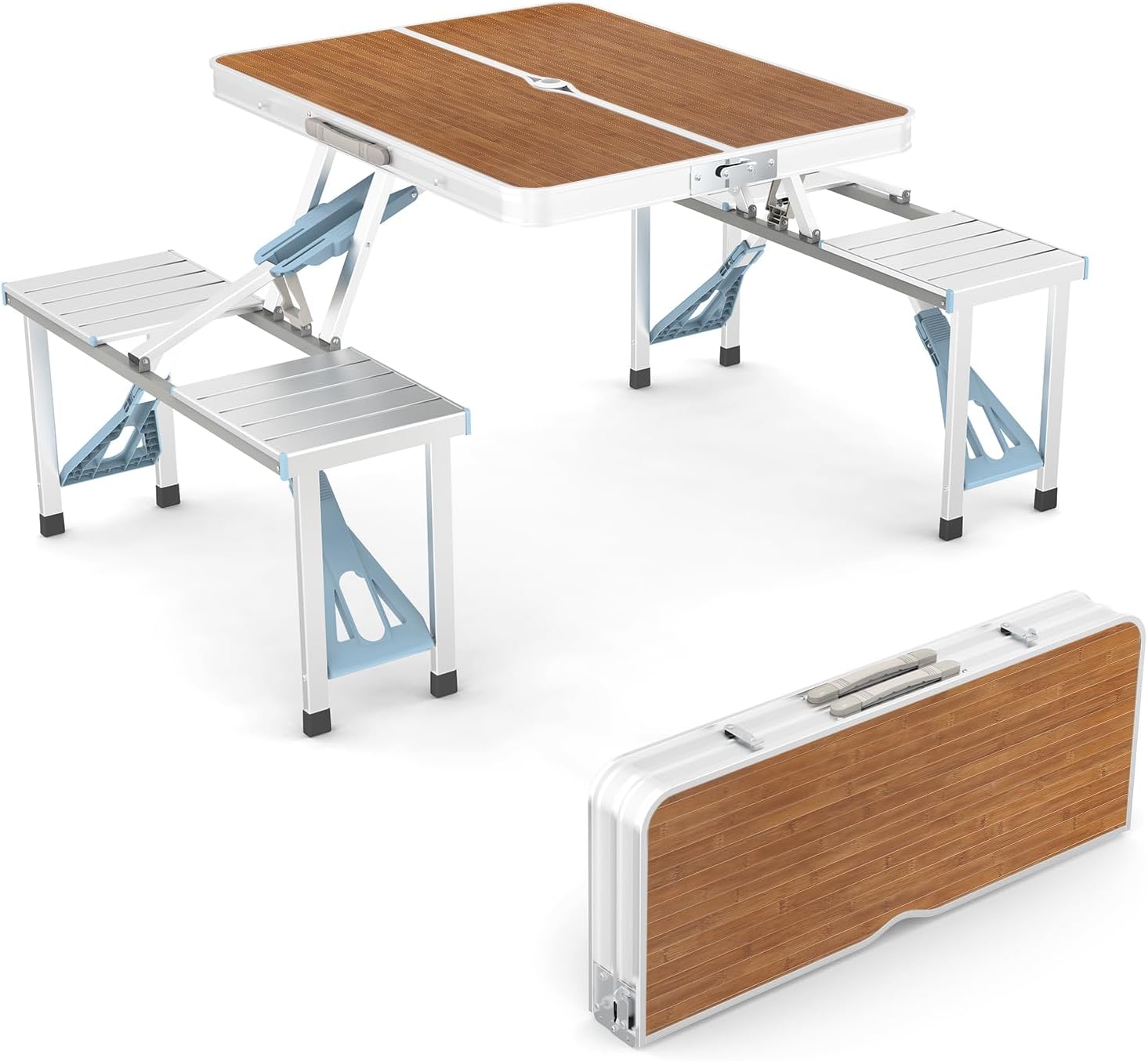 Brandclub - VINGLI 4 Ft Camping Picnic Table Set with 4 Seats with ...