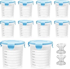 8 Sets Plastic Paint Containers with Lids, Touch up Paint Container ...