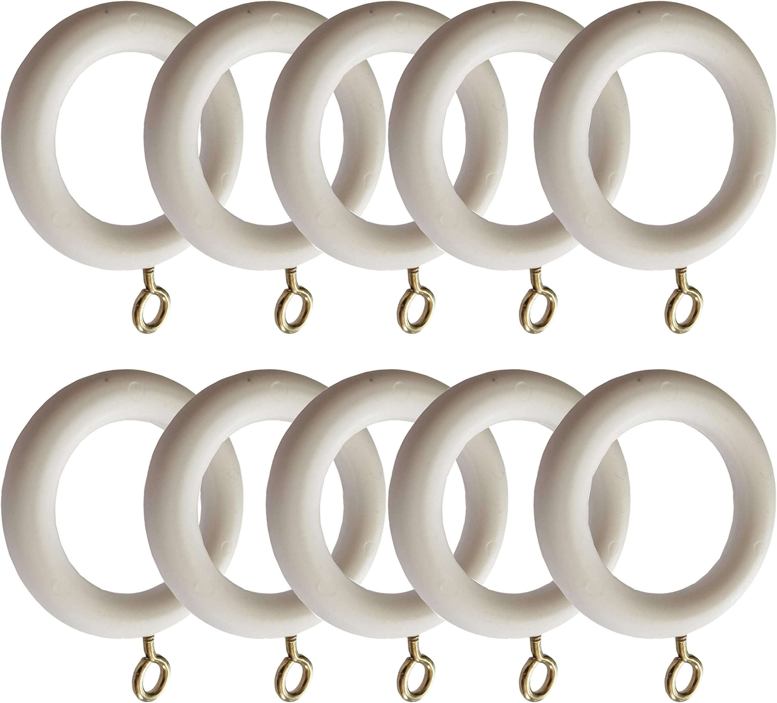 28mm x 45mm White Drapery Pole Rings with Curtain Loops & Gliders ...