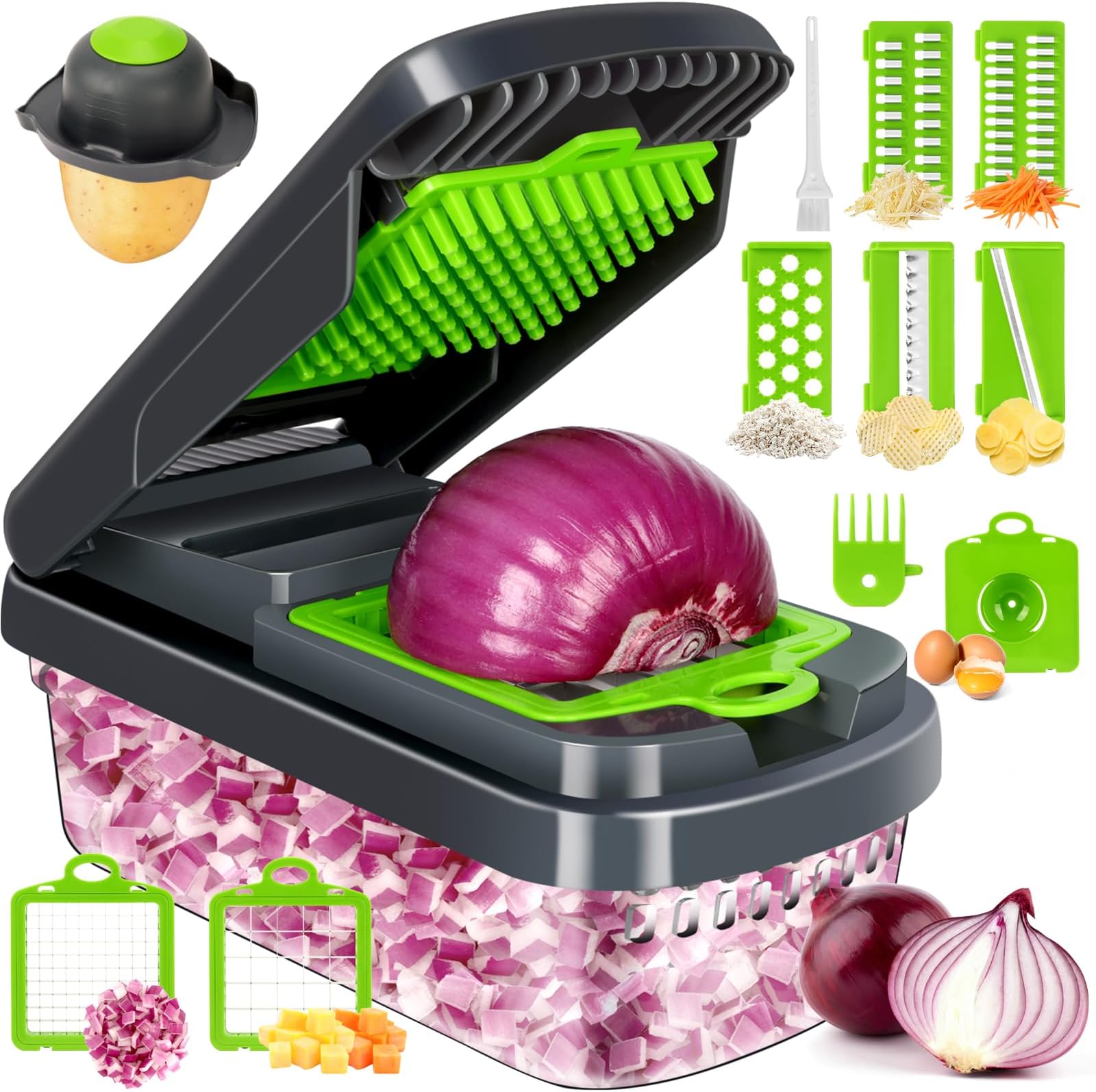 Amazon.com: Vegetable Chopper Kitchen Onion Slicer - Multifunctional ...