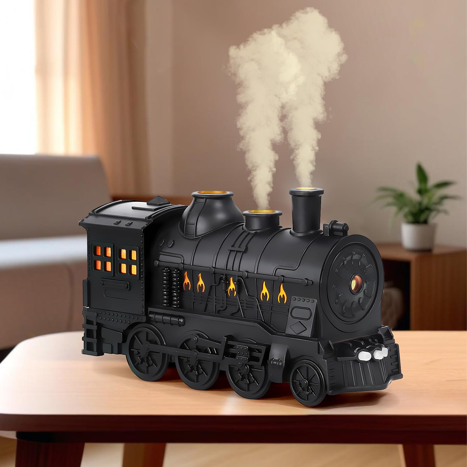 Amazon.com: Lonyiabbi 300ML Retro Train Essential Oil Diffuser – Cool ...