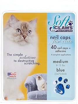Soft Claws Feline Cat Nail Caps Take-Home Kit, Medium, Blue : Amazon.ca ...