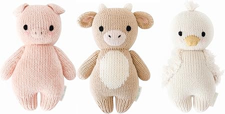 Amazon.com: cuddle + kind Baby Animal Bundle - Baby Piglet, Baby Cow ...