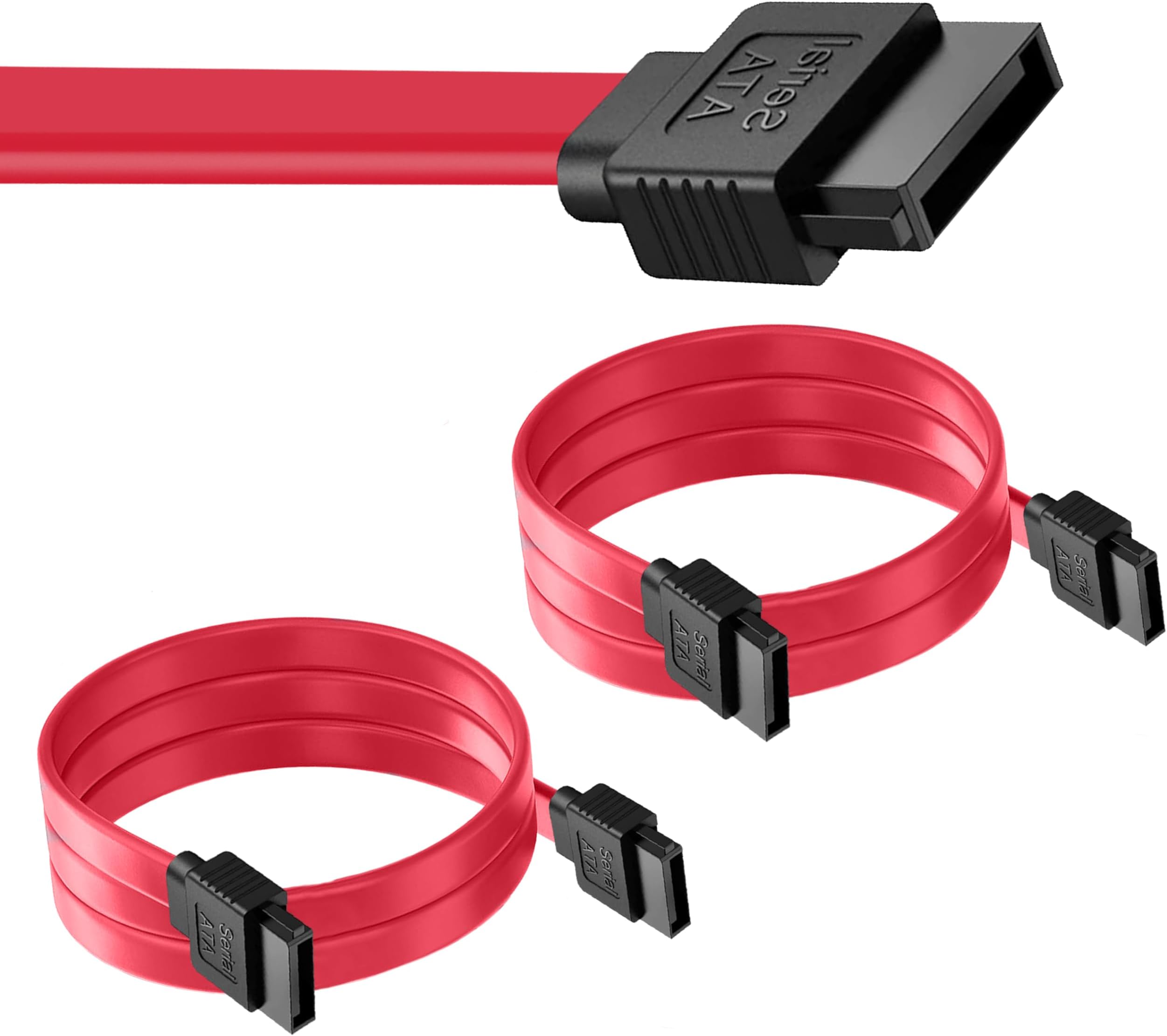 Storite 2 Pack 45cm Straight SATA III Data Cable Compatible for SATA ...