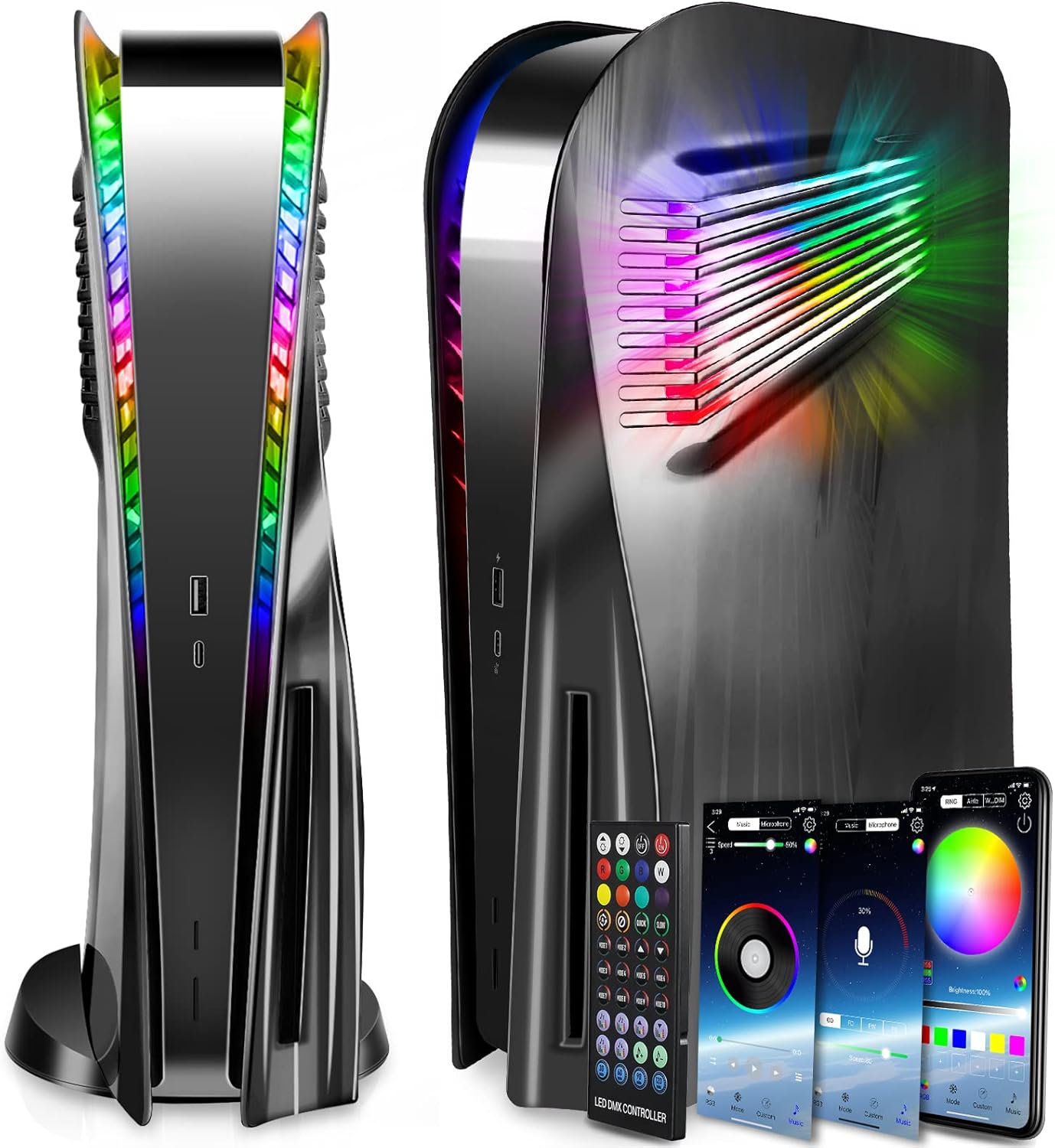 Amazon.com: PS5 Plates Console Accessories with Cooling Vent and RGB ...