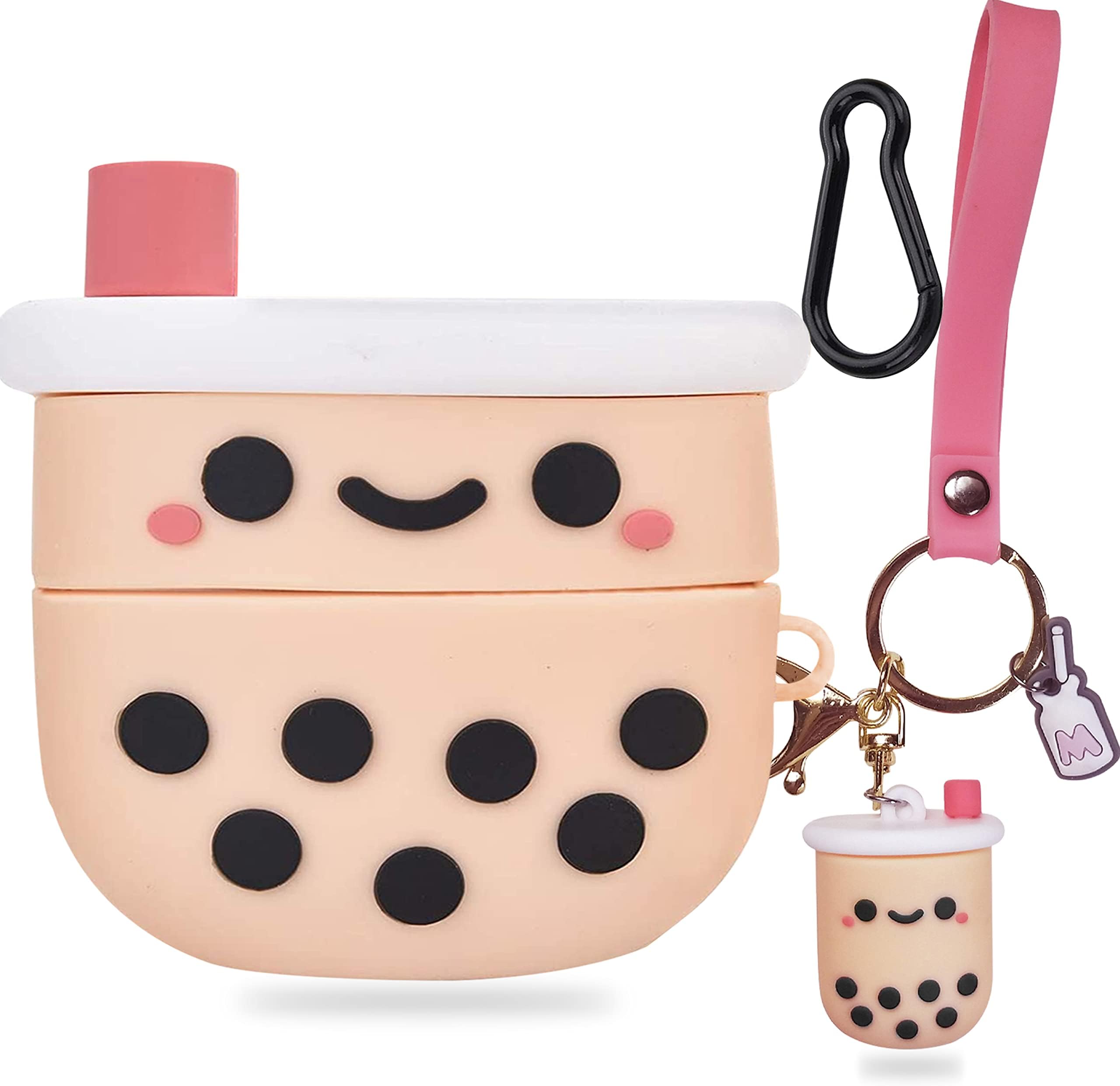 Amazon.com: Cute Airpod Pro Case Cover with Keychain Girly Pink Boba ...