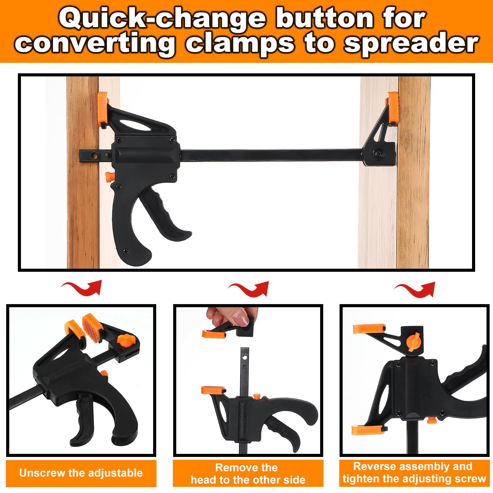 Lasnten 18 Pcs 4 Inch Bar Clamps for Woodworking Grip Craft Mini Clamps ...