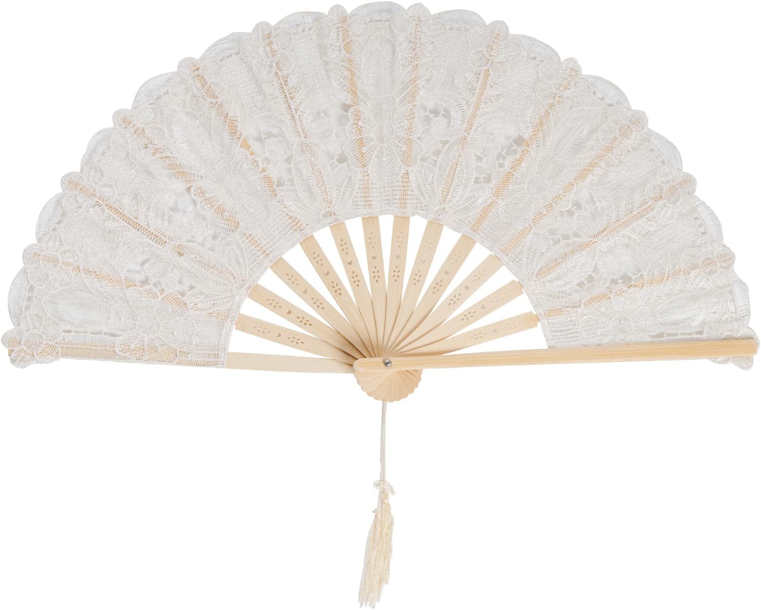 Amazon.com: Propupy Folding Hand Fan Womens Lace Fan Elegant Cotton Fan ...