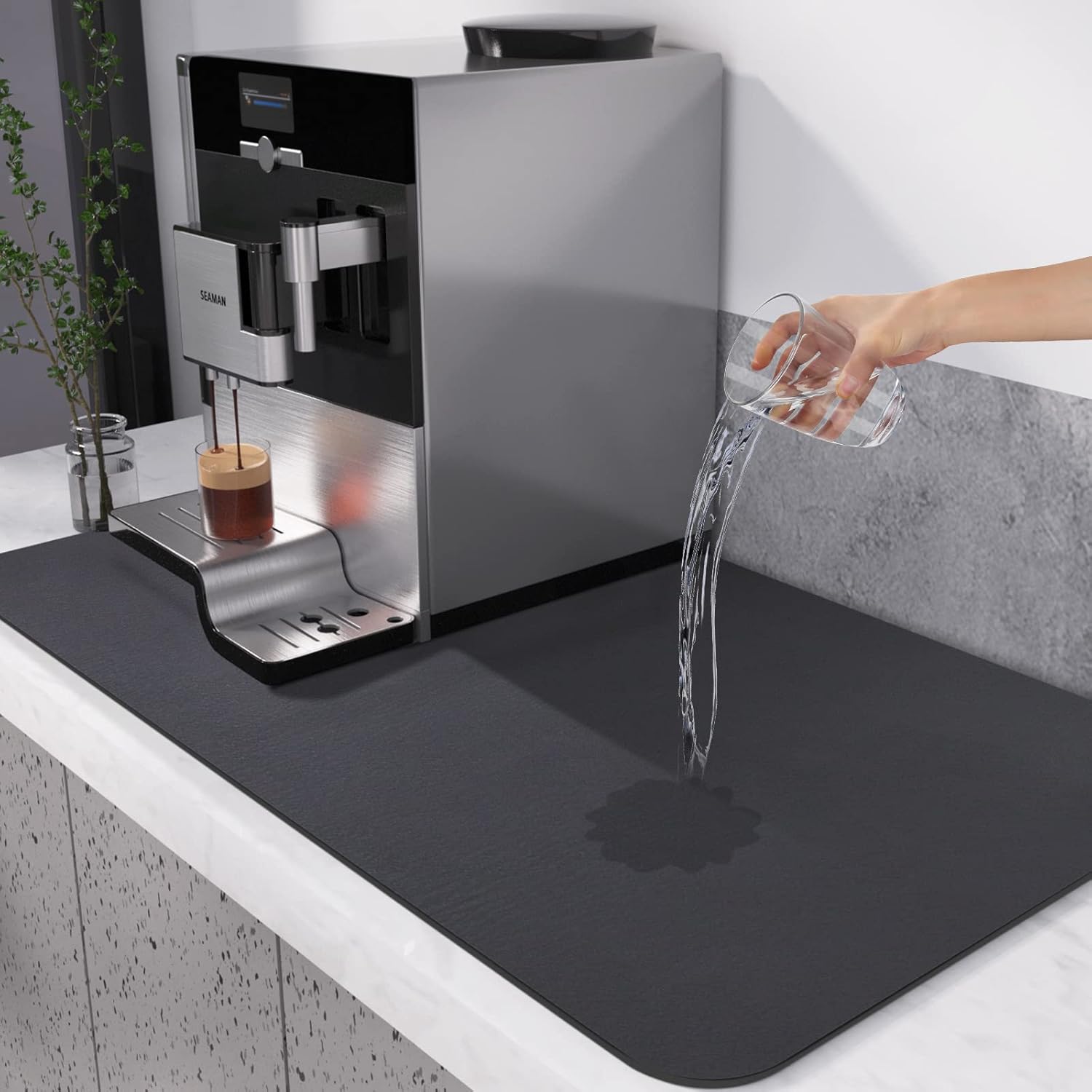 Amazon.com: Coffee Mat Hide Stain Rubber,16*28 IN Coffee Maker Mat for ...