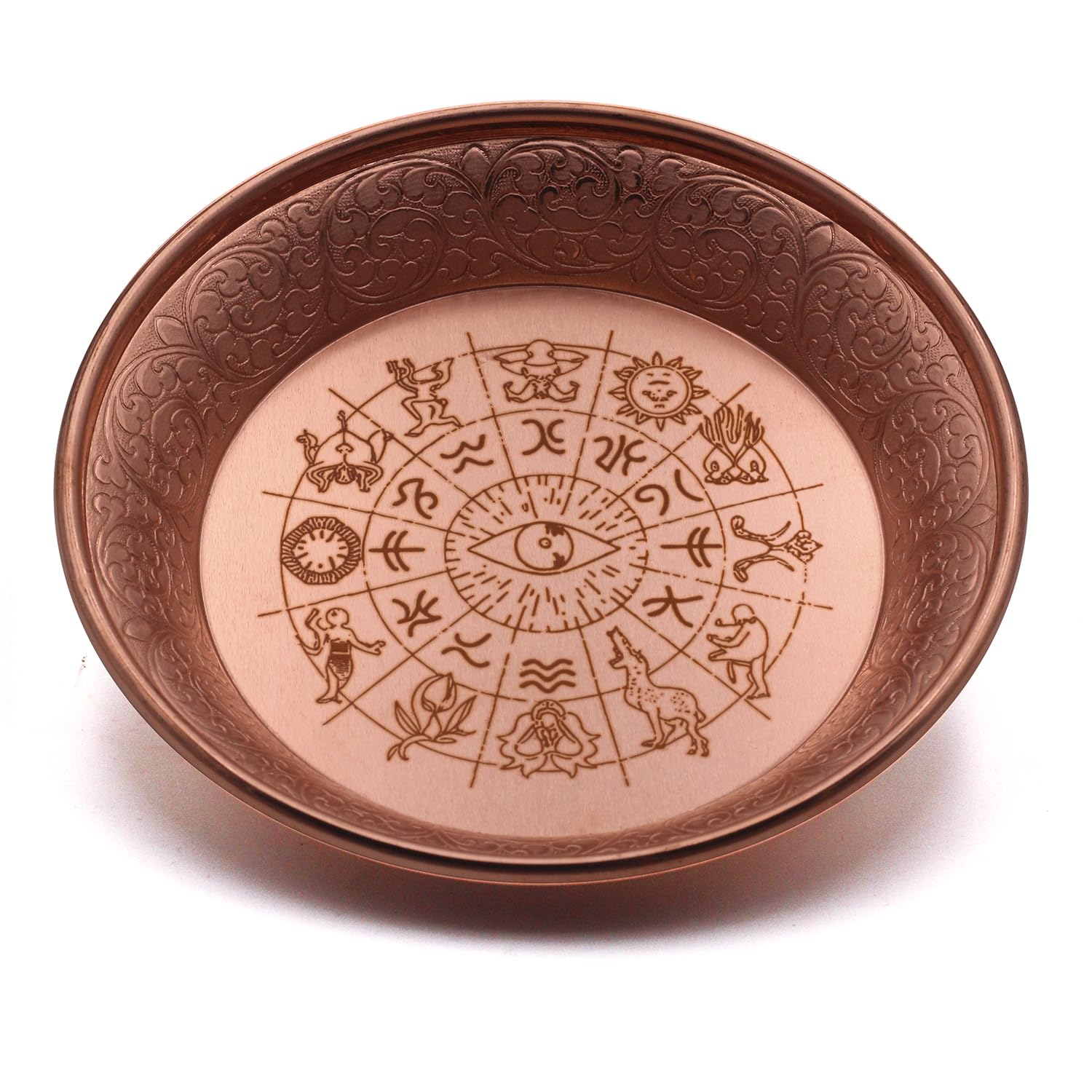Amazon.com: Amitofo Copper Offering Prayer Ritual Bowl - Carving Twelve ...