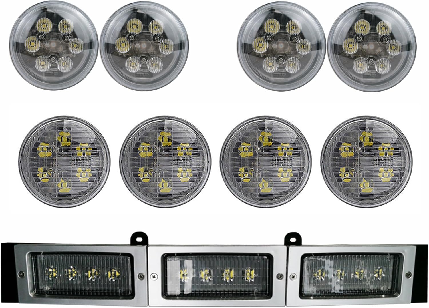 Amazon.com: Dark Horse 300W 9 Pack Led tractor headlight Kit Compatible ...