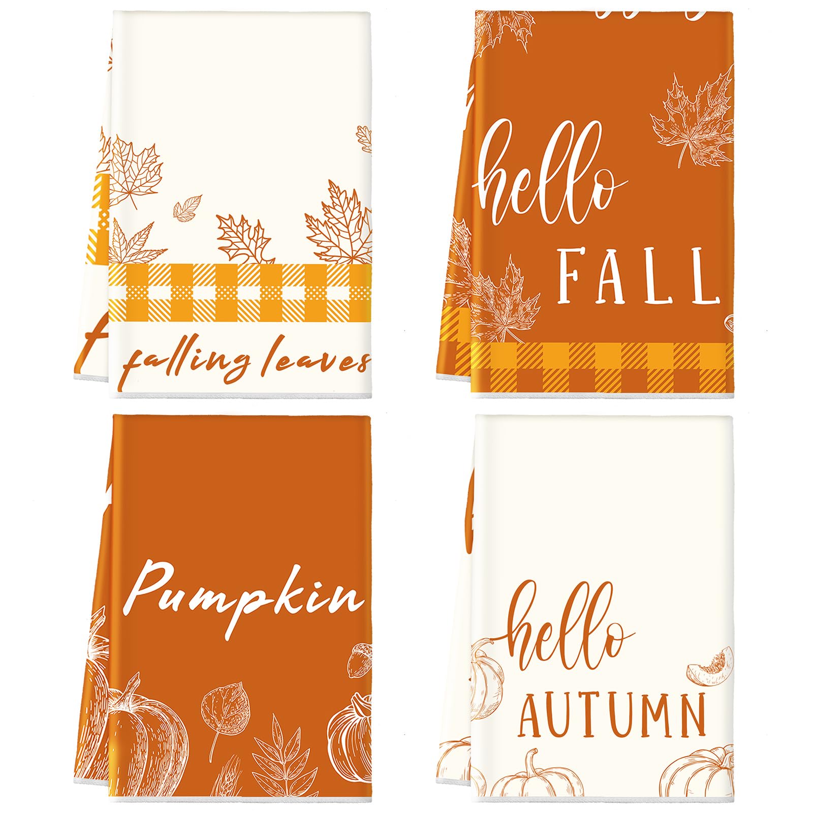 Amazon.com: 4 Pack Fall Kitchen Towels Farmhouse Dish Towel ...