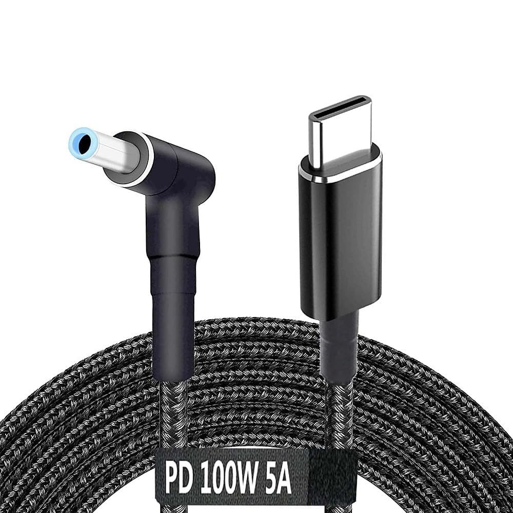 Premium 1.8M Braided USB Type-C USB-C to DC 4.5 * 3.0mm Barrel Plug ...