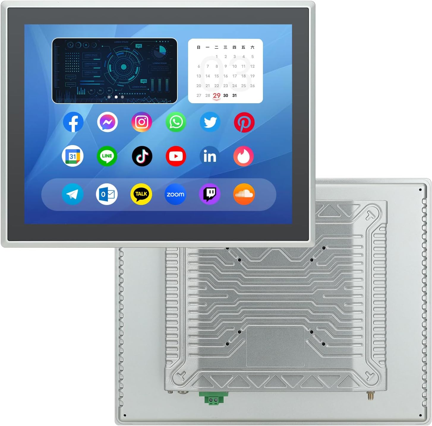 Amazon.com: TouchWo 15 inch Android 12 Industrial Embedded Interactive ...