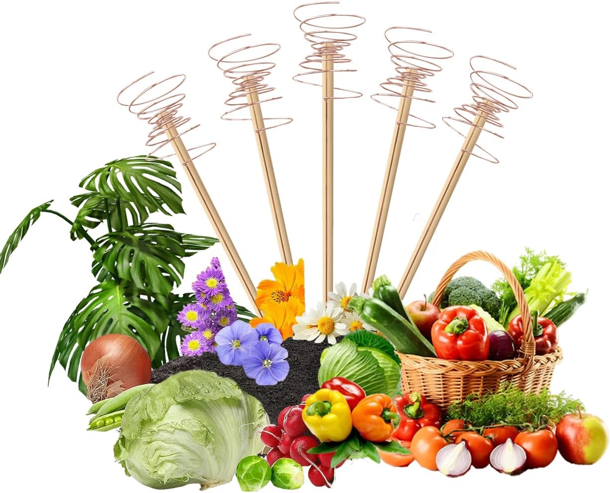 Amazon.com: 5 Pack Electroculture Copper Gardening Antenna,with Natural ...
