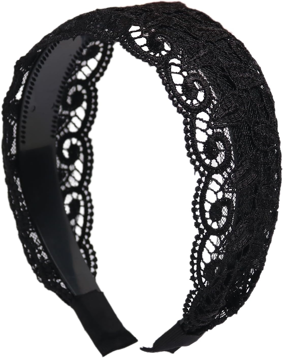 Amazon.com : mollensiuer Fashion 2 Inch Wide Lace Headband Hair Band ...