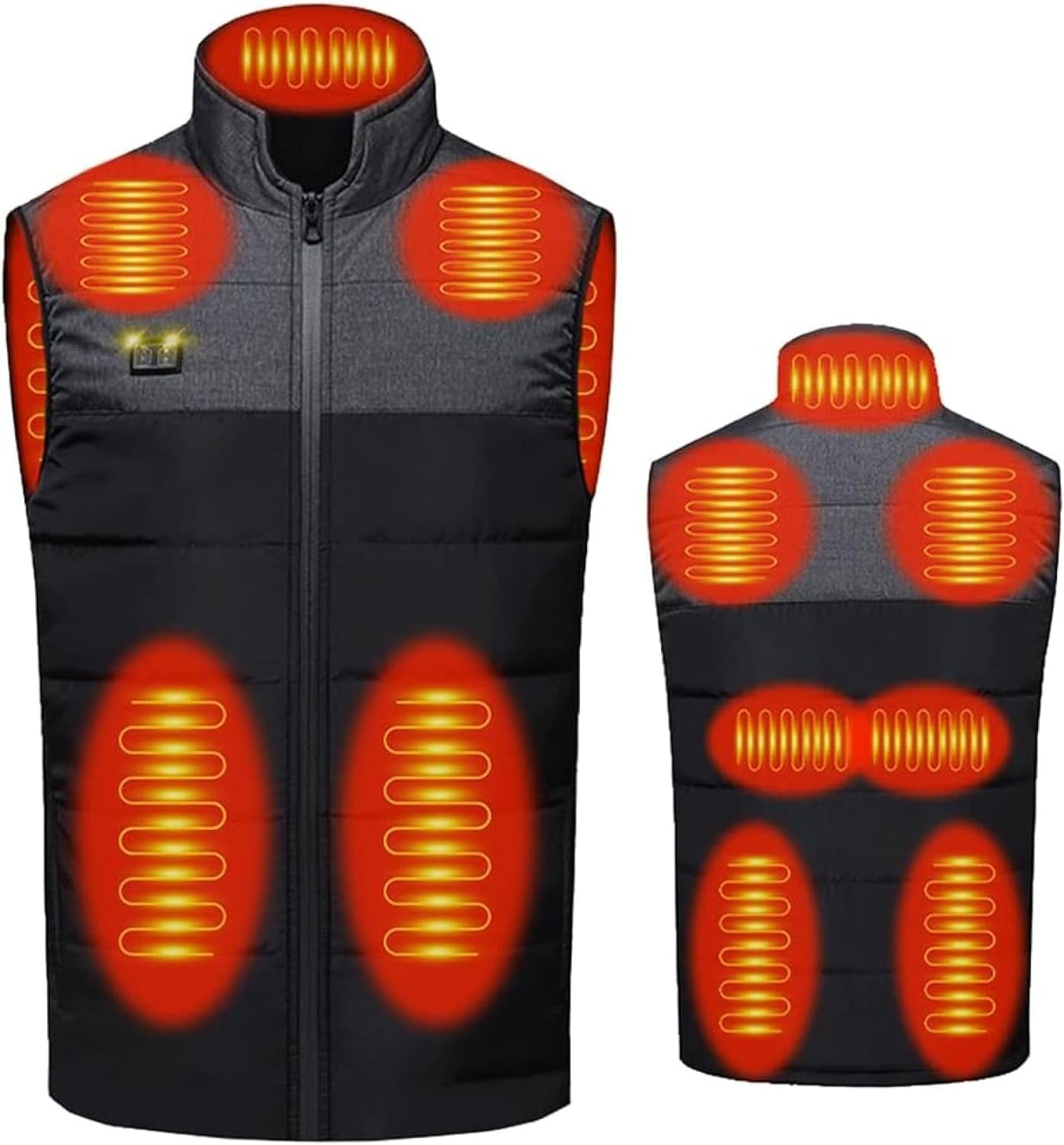 Amazon | [GOODDAYS] 電熱ベスト メンズ レディース 前後独立温度設定 3段階温度調節 軽量 ヒーターベスト USB給電 電熱ジャケット 11つヒーター 電通 加熱ベスト ...