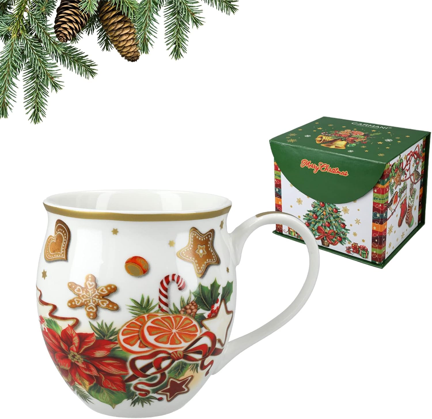 Carmani - Large Christmas Mug, Festive Party Mug for Tea, Coffee, Hot ...